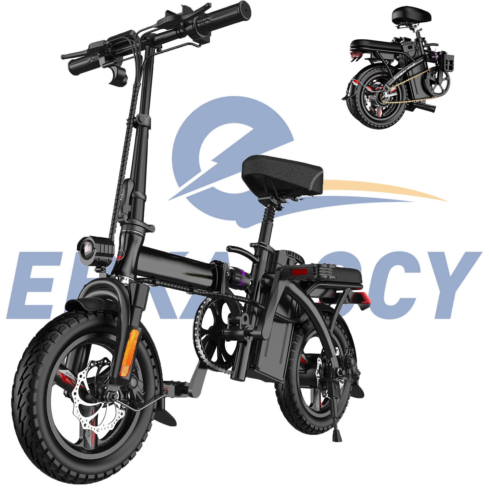 EBKAROCY Ebike 14" 400W 48V Electric Folding Bike Bicycle for Adults ...