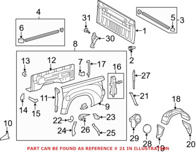 Genuine OEM Quarter Panel Splash Shield Bracket for Toyota 655220C010 ...