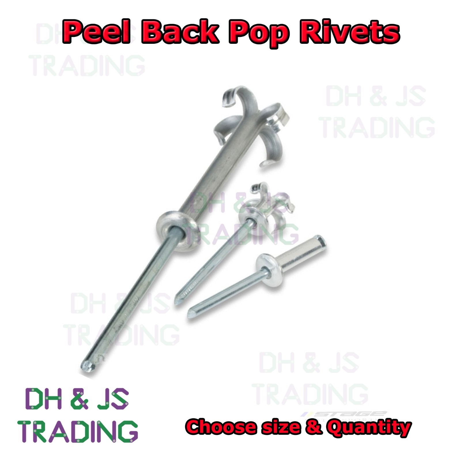 Aluminium Peel Back Pop Rivet Dome Head Pop Rivets 3/16 4.8 x 20mm - 4. ...