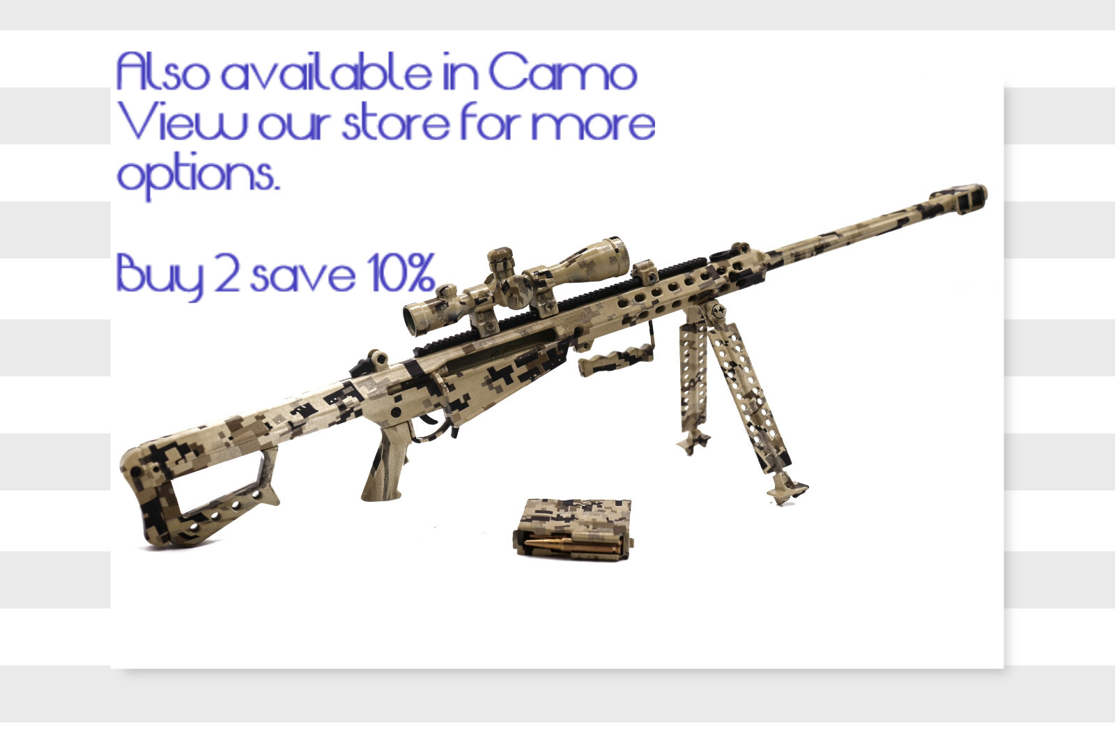 Mini Barrett 82A1 Sniper Rifle 1:3 Scale Die-Cast Metal Gun Build Kit ...