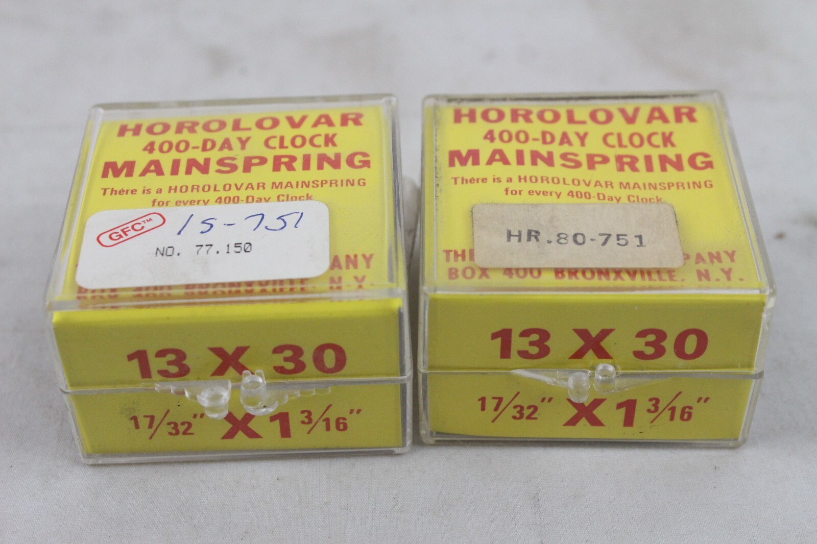 2 NEW Horolovar Mainspring 400 Day / Anniversary Clocks 13 x 30 17/32 ...