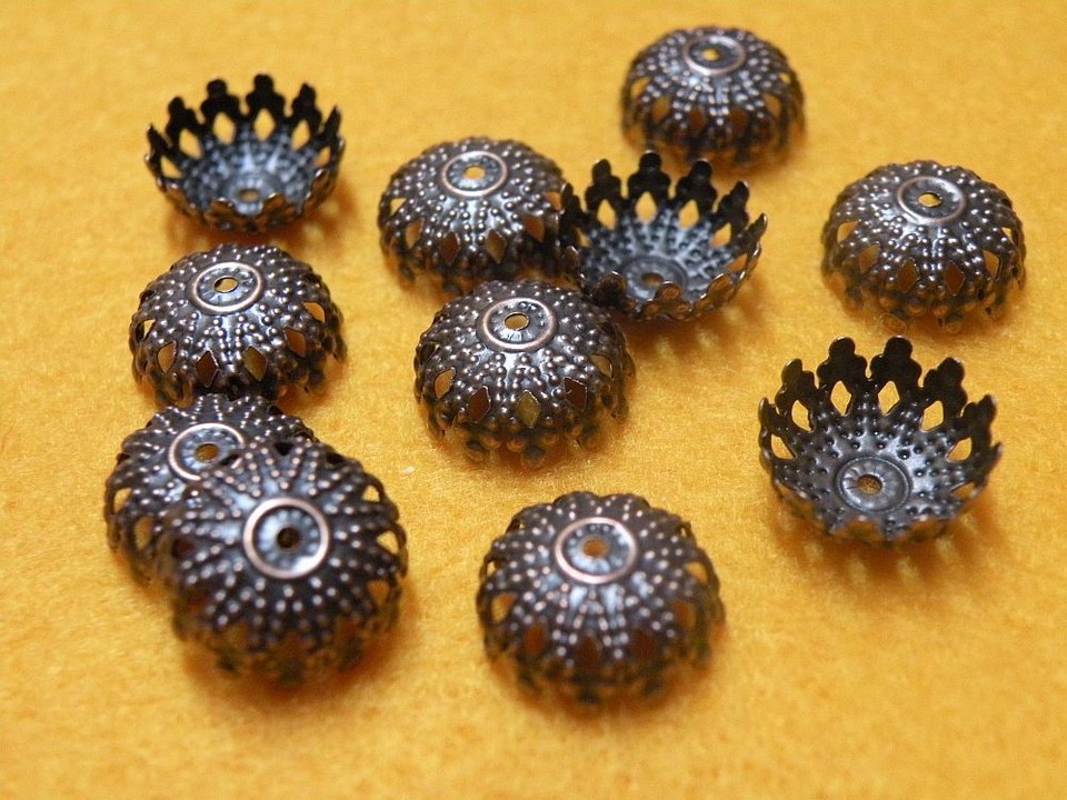 Antiqued Copper Filigree Bead Caps Vintage Bohemian Style 6mm - 42mm ...