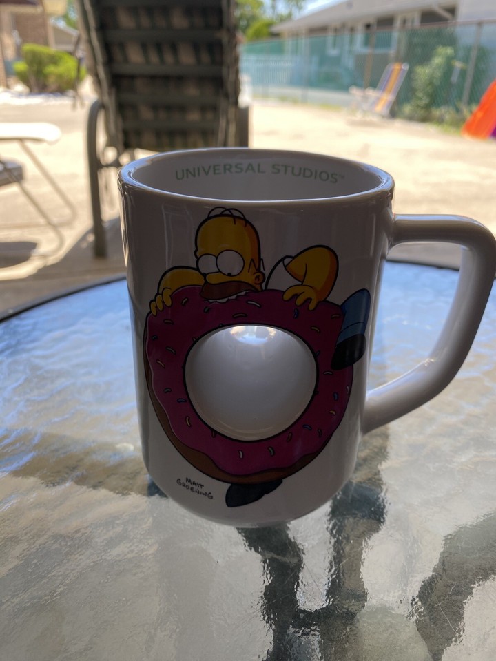 Universal Studios Coffee cup mug The Simpsons Homer Donut Hole Mmm ...