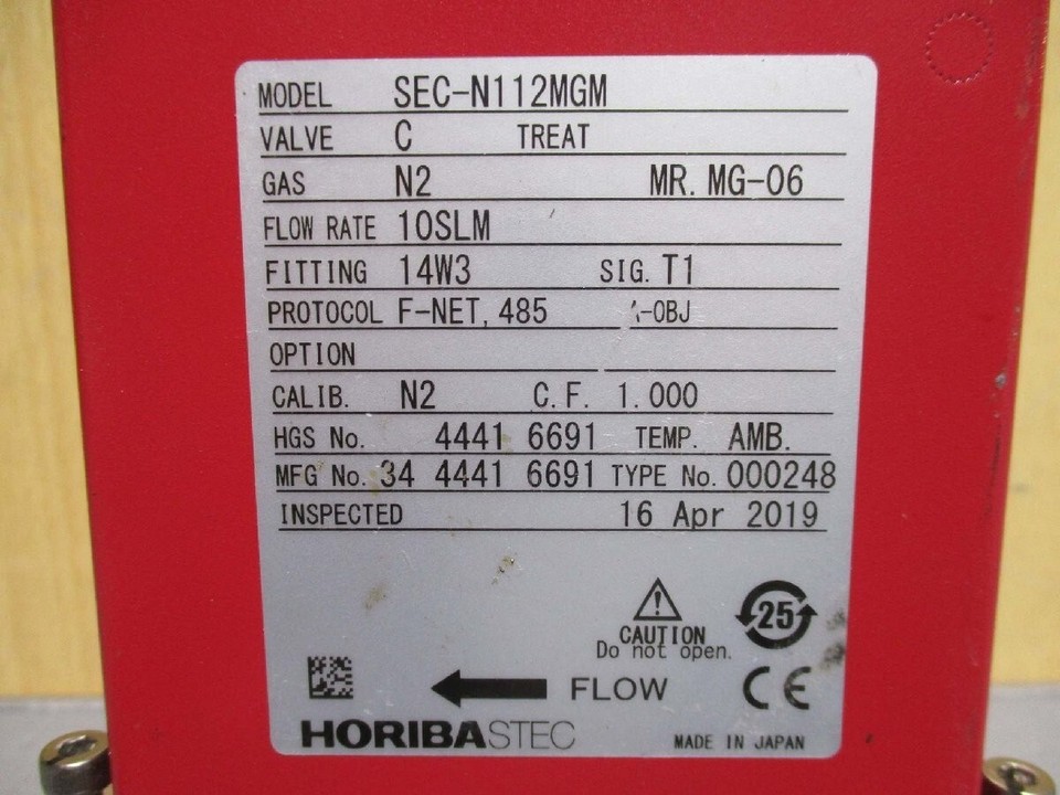 HORIBA STEC SEC-N112MGM Digital Mass Flow Controller | eBay