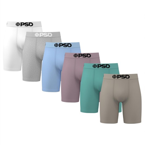 PSD Men's Boxer Briefs - Essentials Cotton 6 Pack, 7 Inch Inseam ...