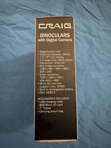 Craig Binoculars with Digital Camera Video 1.5" LCD Display Tripod ...