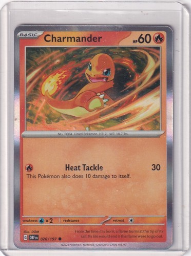 Charmander 026/197 Holo Promo Card SV03 Obsidian Flames | eBay