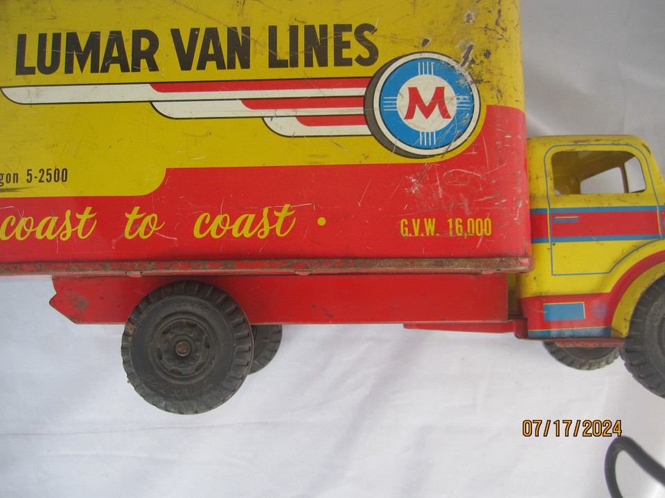 MARX LUMAR VAN LINES Vintage Toy Truck Original paint | eBay