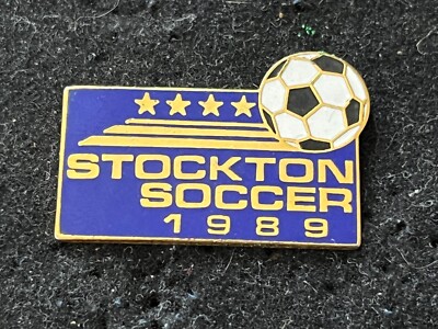 g PINS PIN ENAMEL FOOTBALL SOCCER FOOT USA STOCKTON 1989 EGF | eBay