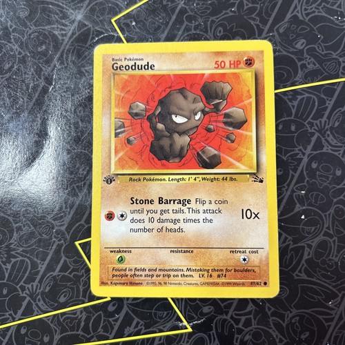 1st Edition Geodude 47/62 Fossil Pokémon Card | eBay