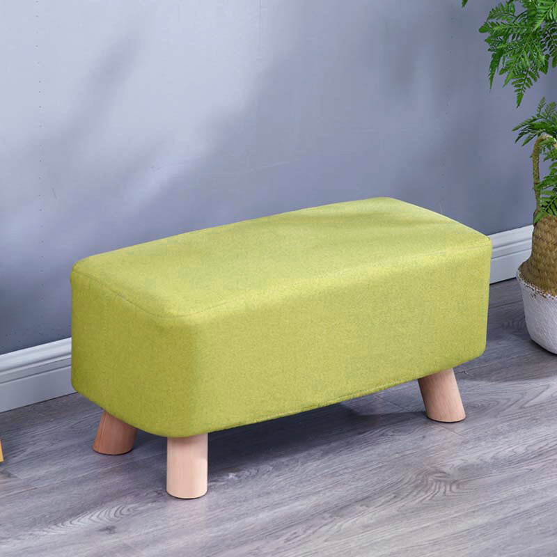 Padded Large Footstool Ottoman Rectangle Square Pouffe Bench Stool Wood ...