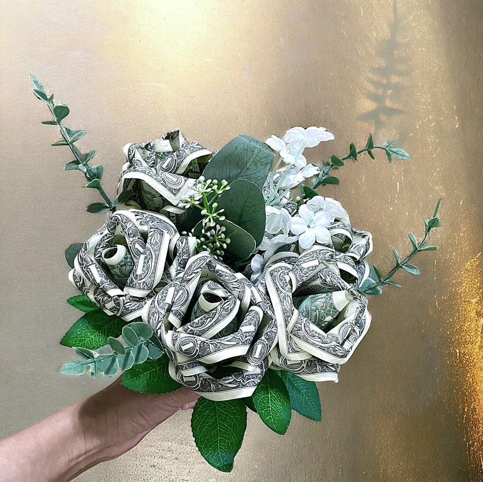 Origami money rose bouquet US dollar flowers graduation valentine ...