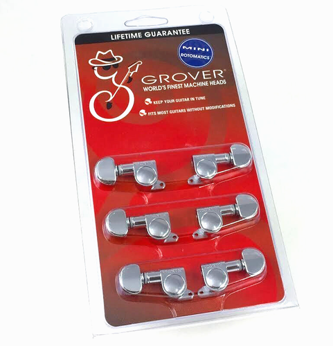Grover Chrome Mini Rotomatic Tuners/Machines for 3x3 Headstock Guitar ...