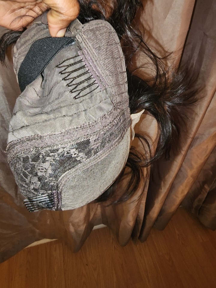 human hair wigs 100% natural bob closure with 6 inch parting on either ...