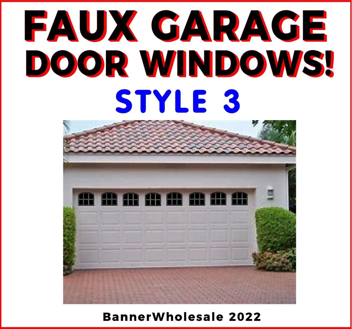 Glass Garage Door Sticker 2pcs Wooden Effect Door Sticker Adhesive