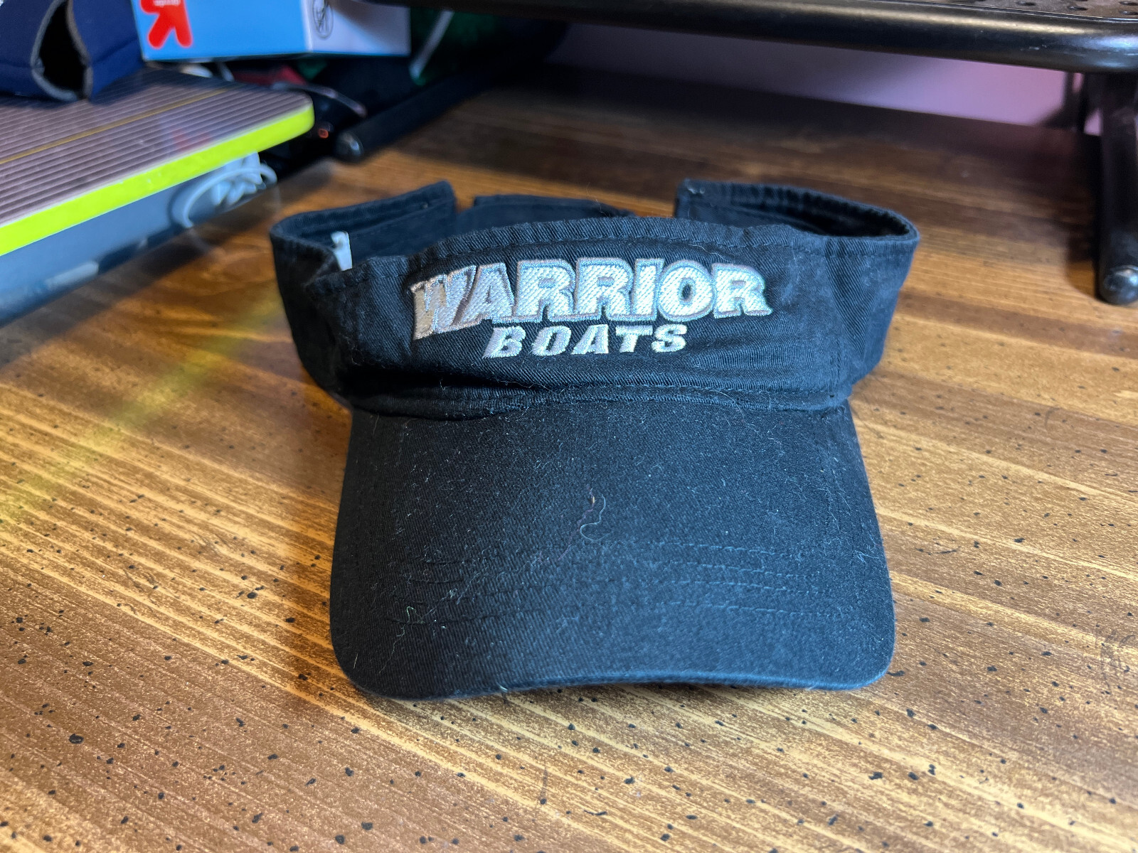 RARE ~ WARRIOR BOATS Black Visor Hat ~ Adjustable ~ BOX SHIPPED | eBay