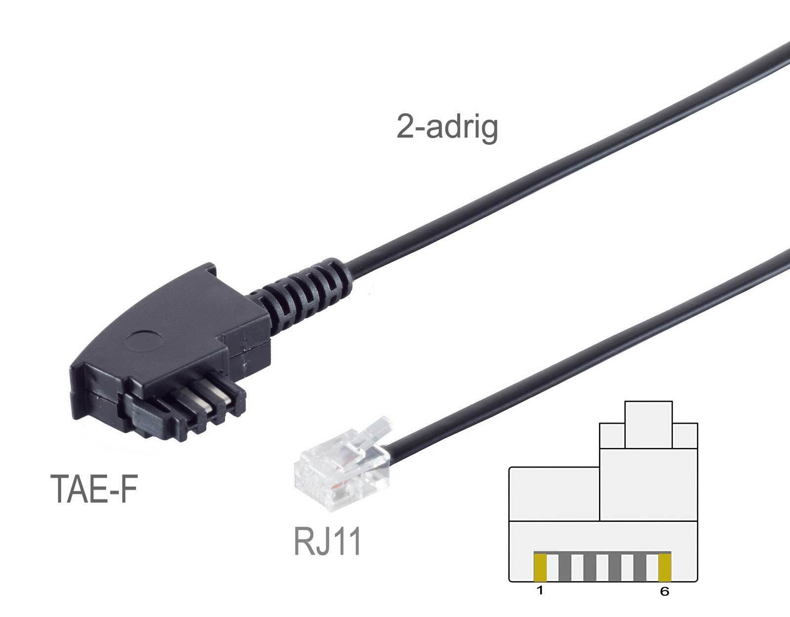 Telefonkabel TAE F auf RJ11 Stecker 2adrig Telefon Kabel NTBA | eBay.de