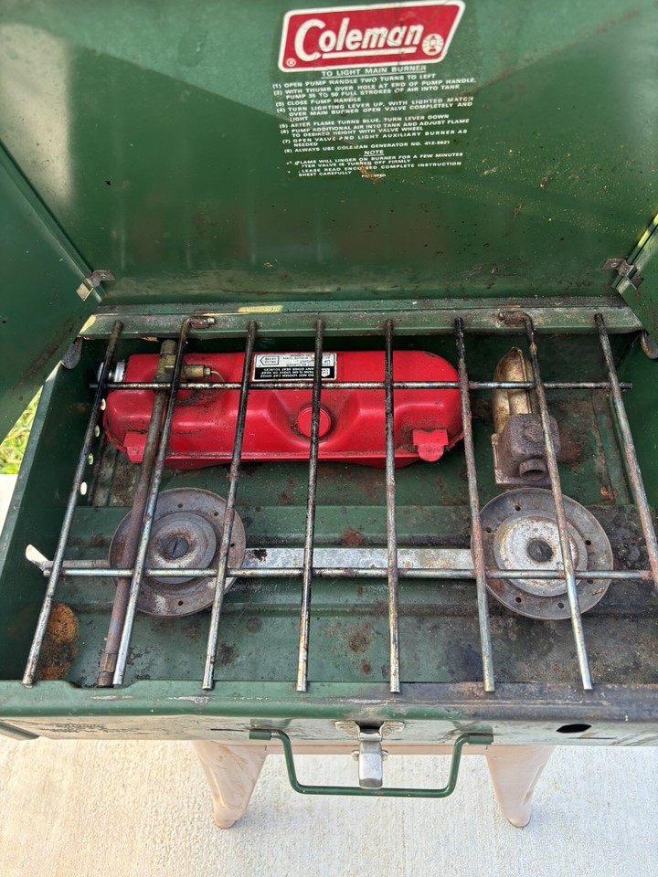 Vintage Coleman Model #425E Two Burner Camping Stove Gas Made in USA 5 ...