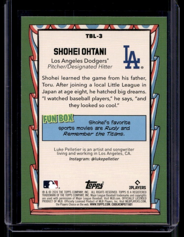 2024 Topps Big League Big Leaguer Shohei Ohtani #TBL-3 | eBay