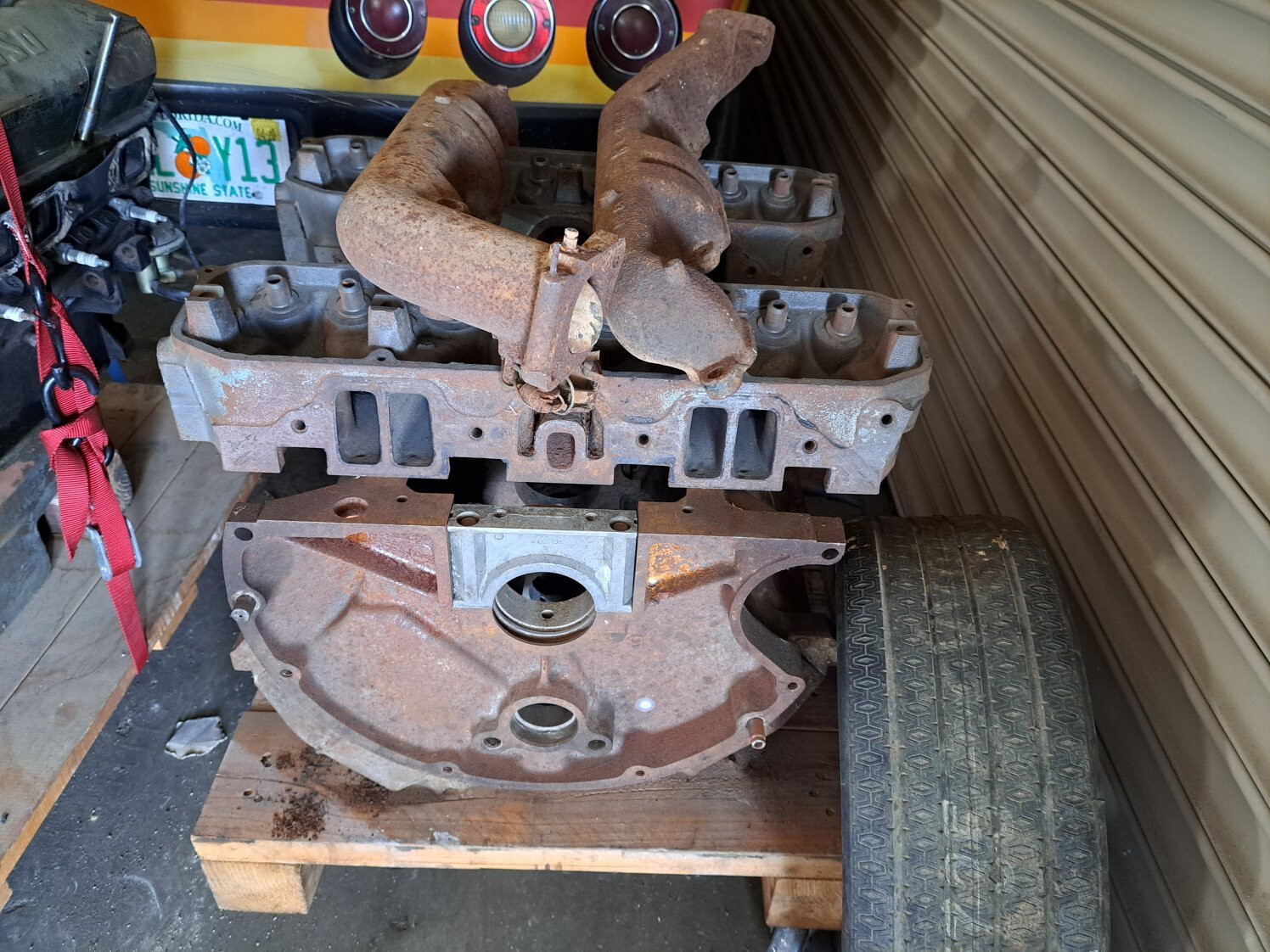 1971 Dodge Chrysler Mopar 440 Engine Block with Heads and Exhaust ...