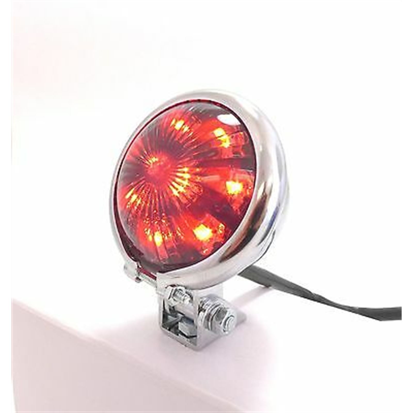 Bates Style Chrome Retro Mini Taillight 12 Volt LED Tail/Brake Light 62 ...