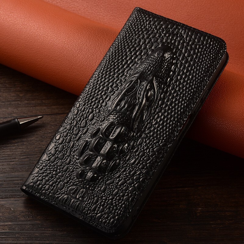 Personality Genuine Leather Card Slot Magnetic Stand Flip Cell Phones ...