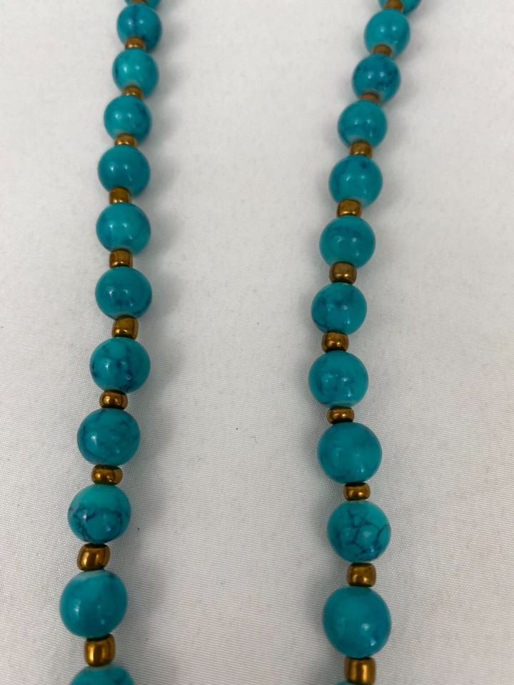 Women's Long Chunky Beaded Handmade Statement Necklace w/Tear Drop ...