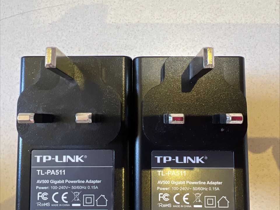 TP Link TL PA511 AV500 Gigabit Powerline Adapter Twin Pack Network Home ...