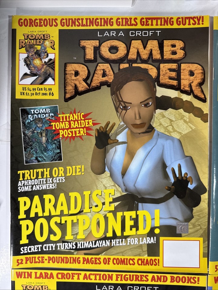 TOMB RAIDER MAGAZINE #5 #6 TITAN LARGE SIZE LARA CROFT 2001 COMICS ...