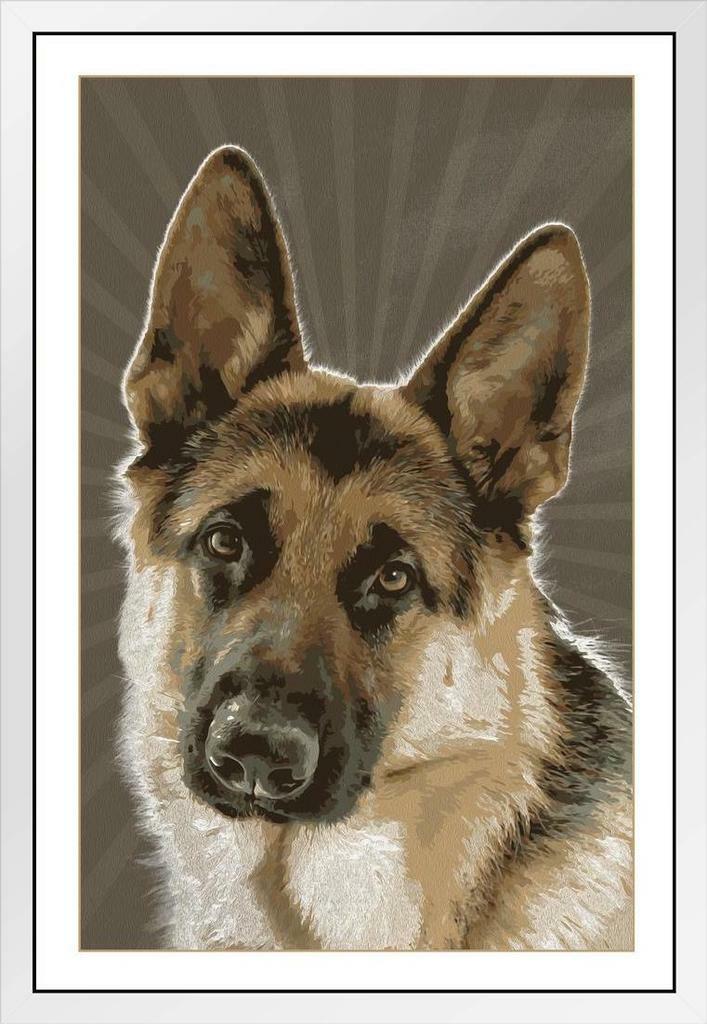 German Shepherd Paintings On Canvas