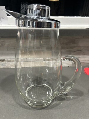 Vintage Atomic Sunburst MCM Glass Pitcher. | eBay