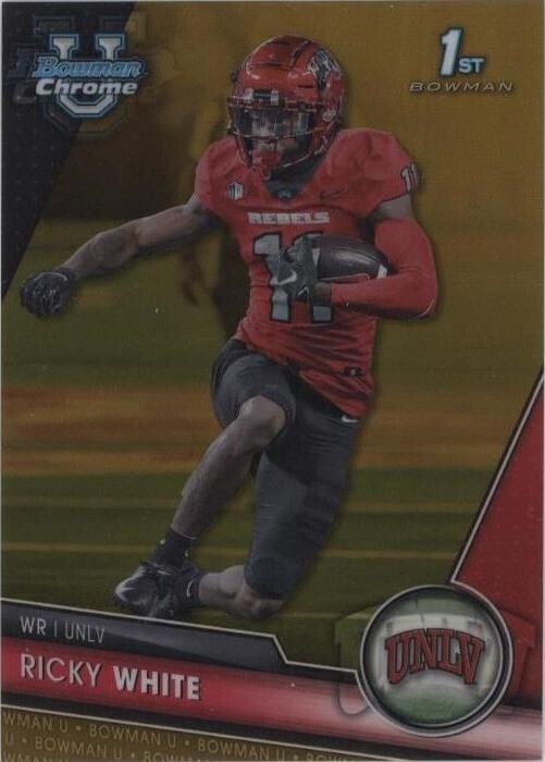 2023 Bowman University Chrome - Ricky White #188 Gold Refractor /50 (RC ...