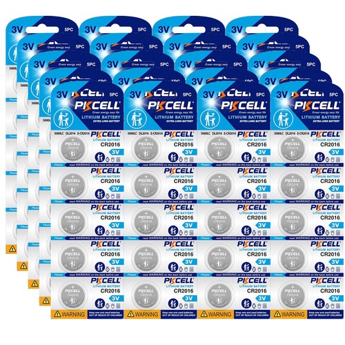 3Volt CR2016 Button Coin Cell ECR2016 SB-T11 Lithium Batteries PKCELL ...