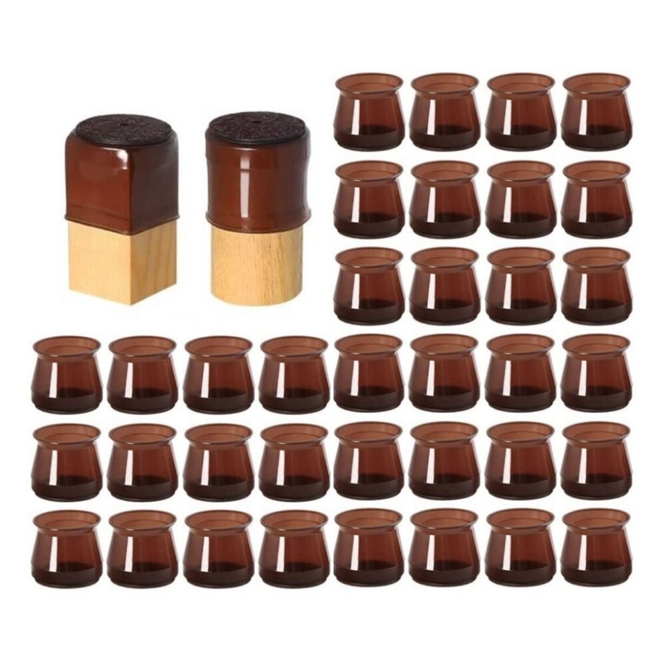 20/36 pcs Medium Silicone Chair Leg Floor Protectors Transparent Table ...