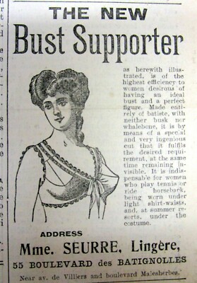 1905 Paris FRANCE newspaper with a Very early illustrated ad for a ...