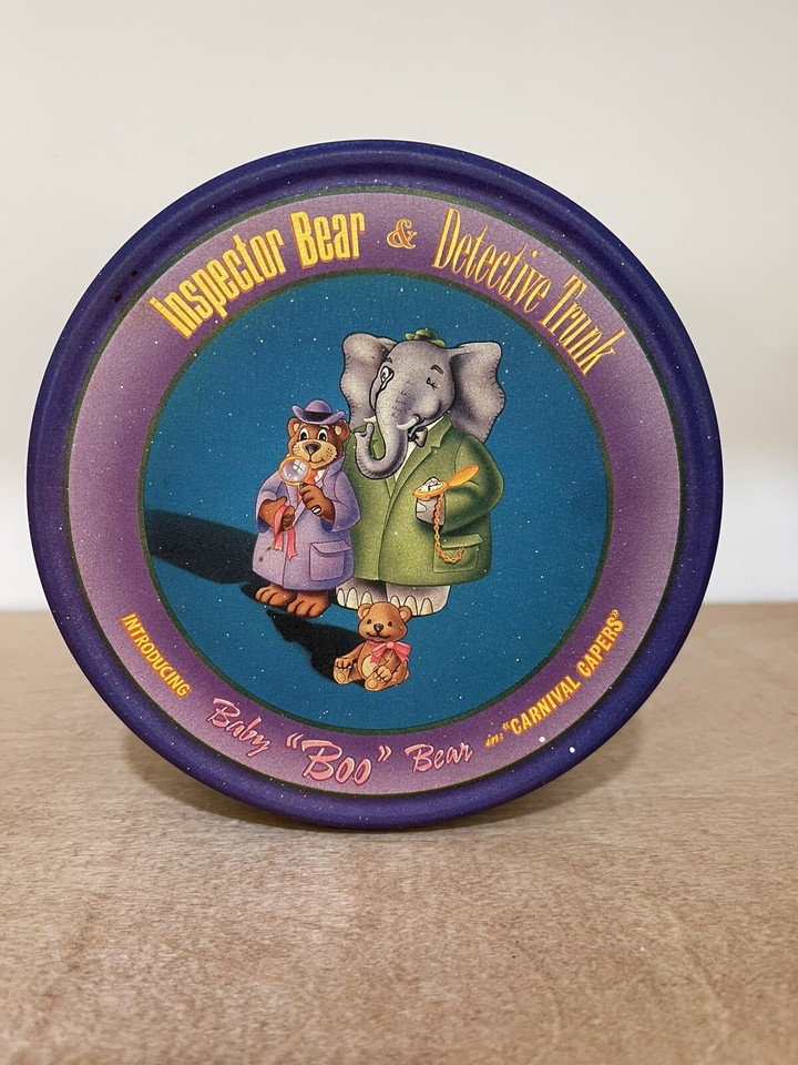 Carnival Capers Inspector Bear and Detective Trunk Vintage Colorful Tin ...