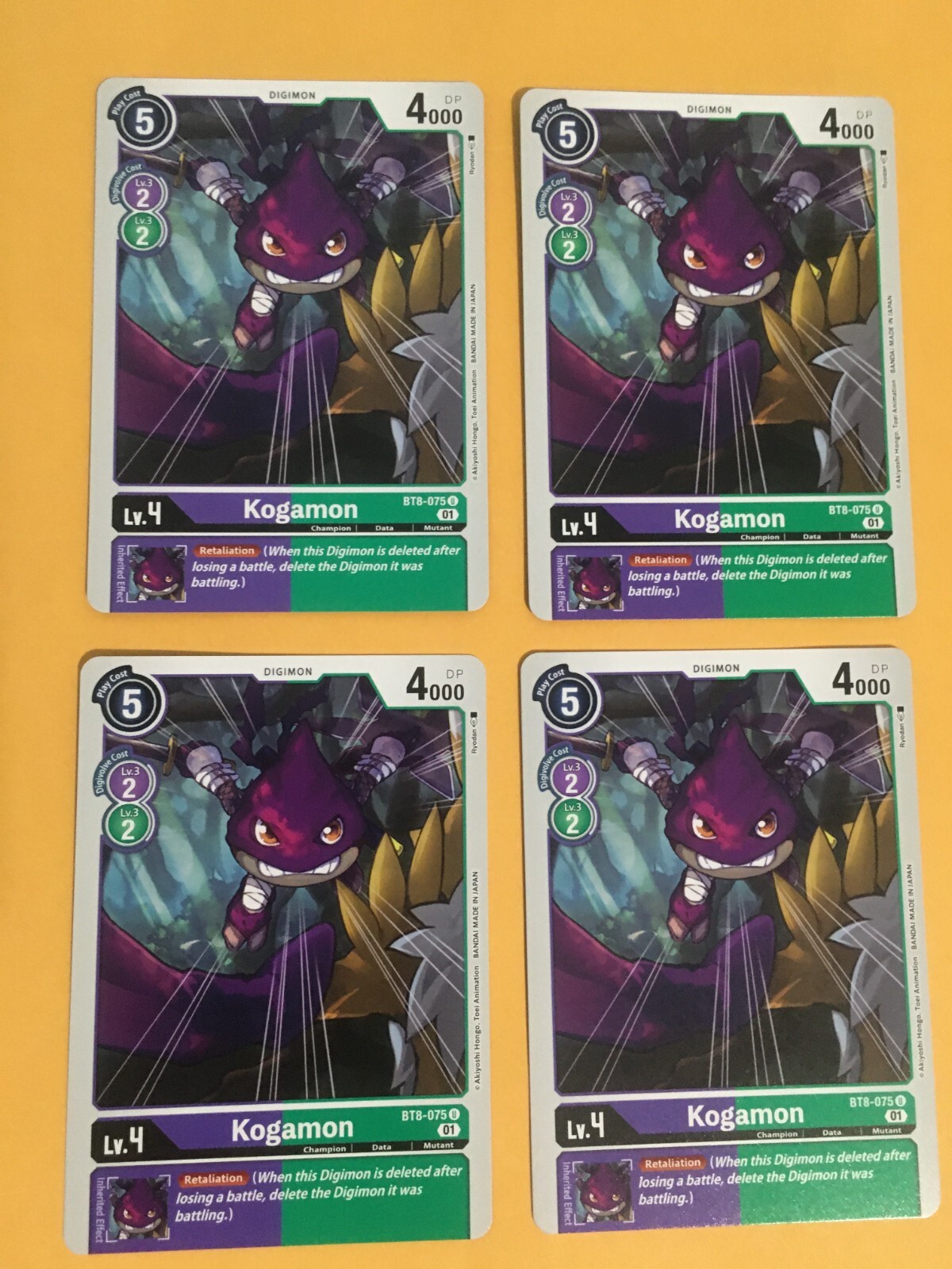 4x Kogamon BT8-075 U (Playset) Digimon CCG | New Awakening Near Mint ...