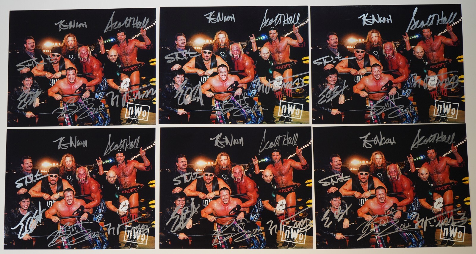 Scott Hall Kevin Nash Eric Bischoff Buff Bagwell Norton +1 Signed WCW ...