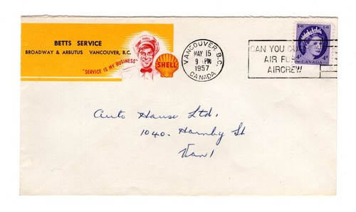 Canada BC British Columbia - Vancouver 1957 Bett's Shell Service ...