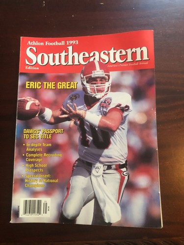 Athlon 1993 SEC Football Annual Eric Zeier GEORGIA BULLDOGS COVER | eBay