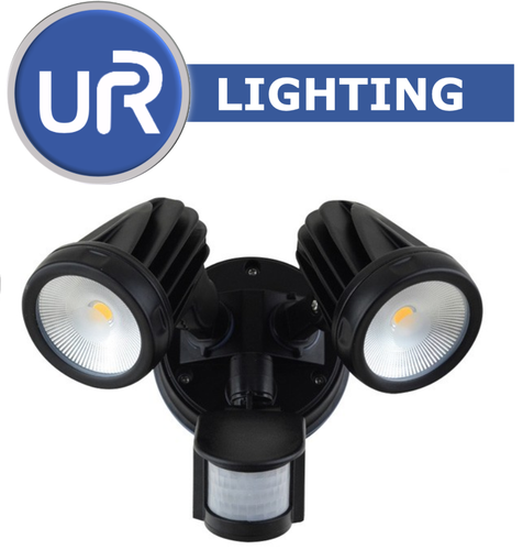 26W/30W LED Twin Security Garage Spot Flood Light Outdoor Sensor Tri ...