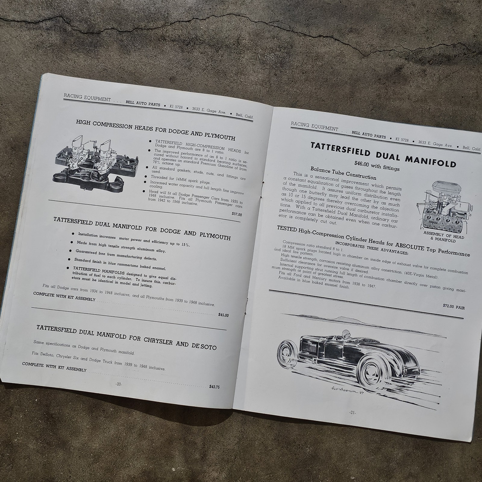 Original Vintage BELL AUTO Catalog 1948 Hot Rod Racing Flathead Ford ...