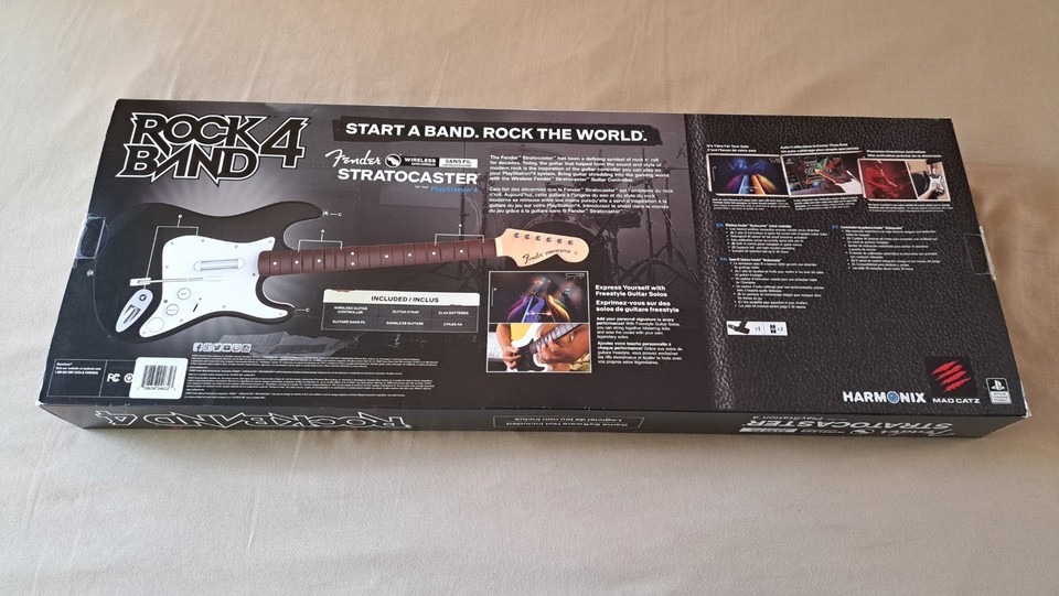 PS4 Rock Band Wireless Rare RED Fender Stratocaster Guitar PlayStation ...