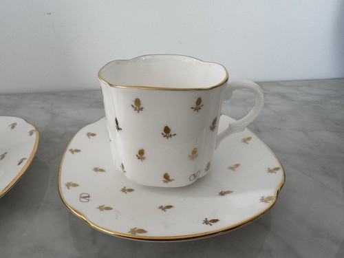 Valentino Garavani Porcelain Coffee/Tea Cup & Saucer Set – Gold Floral ...