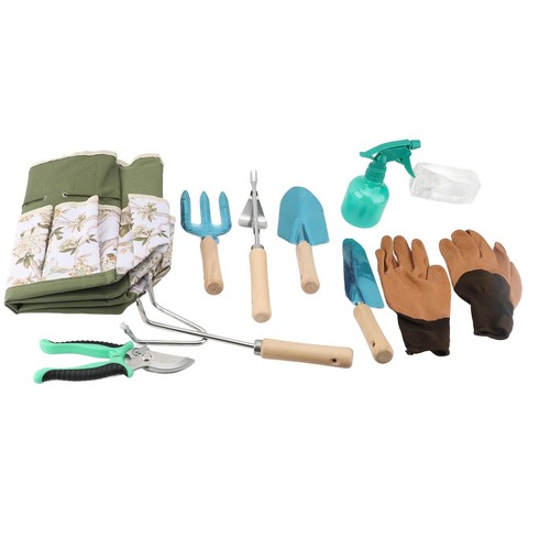 Gardening Tools 9 Piece Heavy Duty Rust-Proof Gardening Tool Set with ...