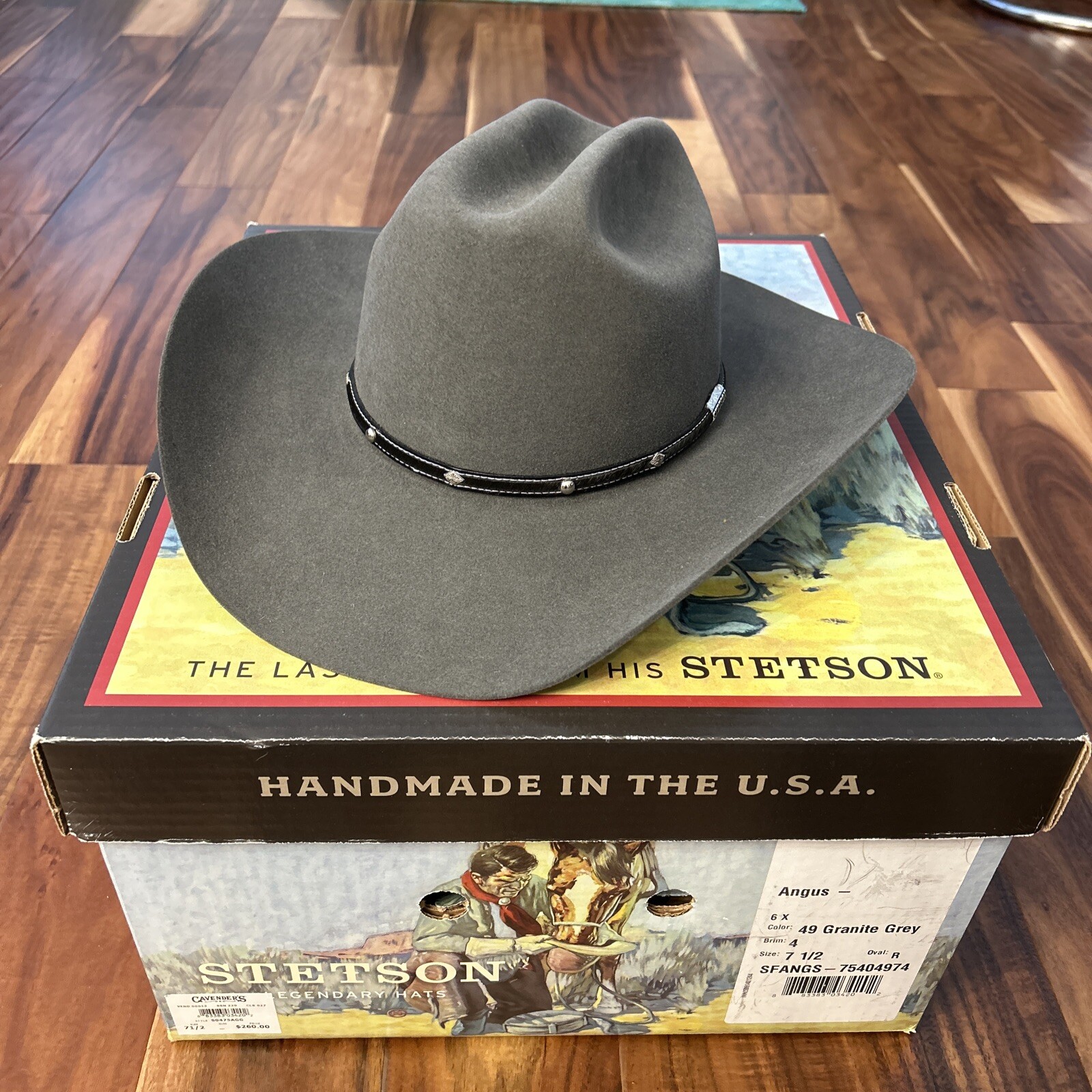 STETSON 6X GRANITE "ANGUS" COWBOY WESTERN HAT SIZE 7-1/2 | eBay