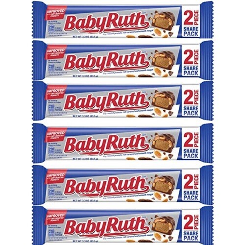 918097 6 X 95.5G BAR BABY RUTH 2PC SHARE PACK PEANUT CARAMEL & NOUGAT ...