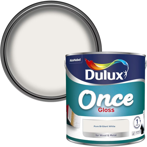 Dulux Une Fois Brillant Pur Blanc Éclatant - Peinture Pour Bois Et ...