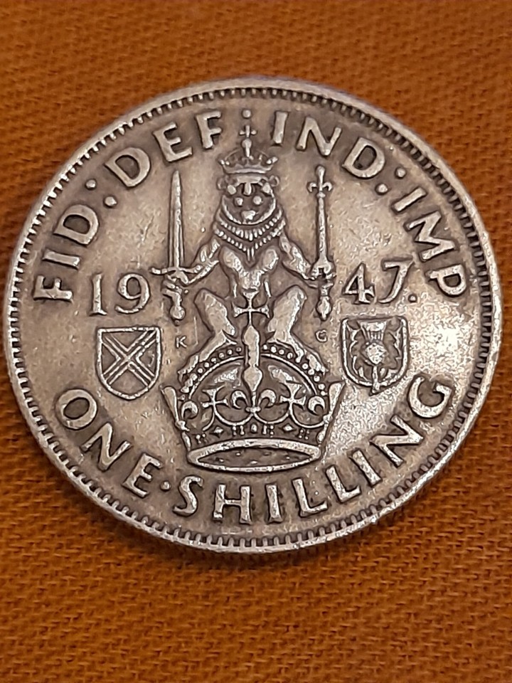 GEORGIVS VI D G BR OMN REX TWO SHILLINGS 1947 COIN FID DEF IND IMP RARE ...