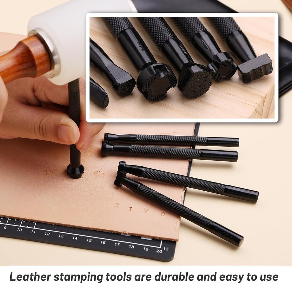 20pcs Leather Stamps Leather Stamping Tool Saddle Making Stamp Punch ...